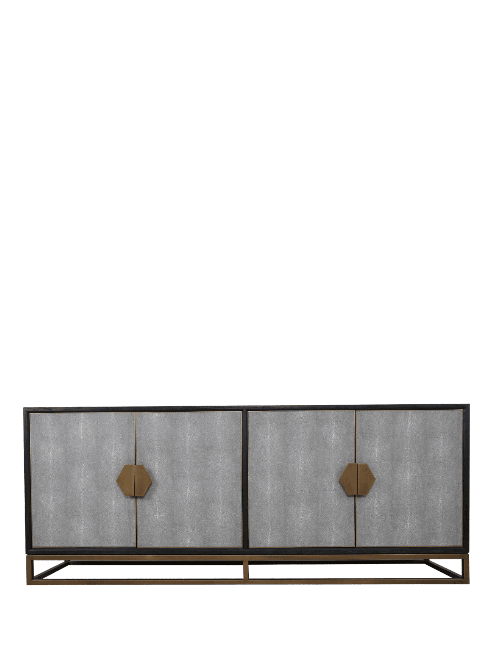 Jorge 4 Door Sideboard Shagreen / Black / Brass – Home Gallery